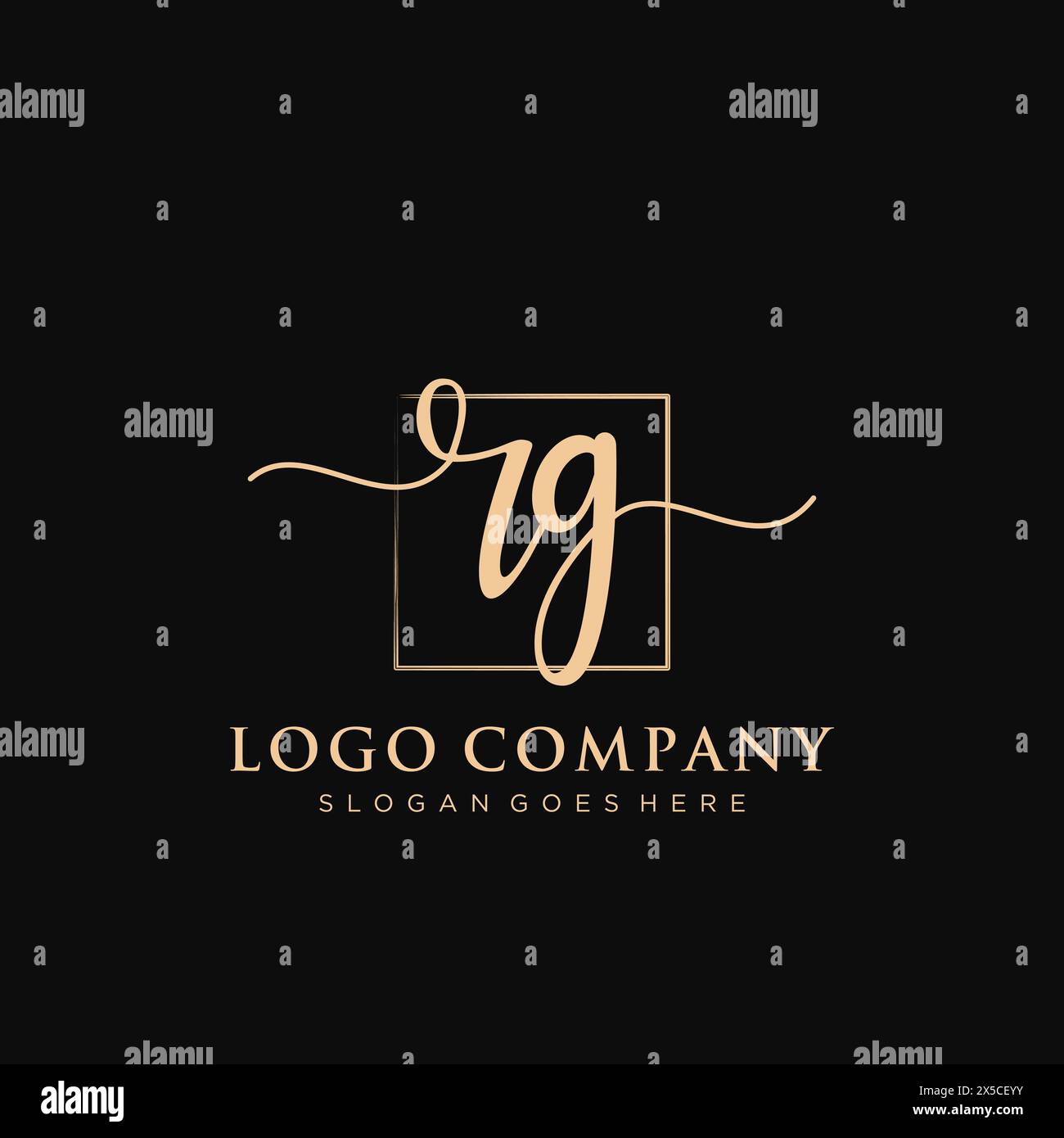 RG Initial handwriting logo with rectangle Stock Vector Image & Art - Alamy