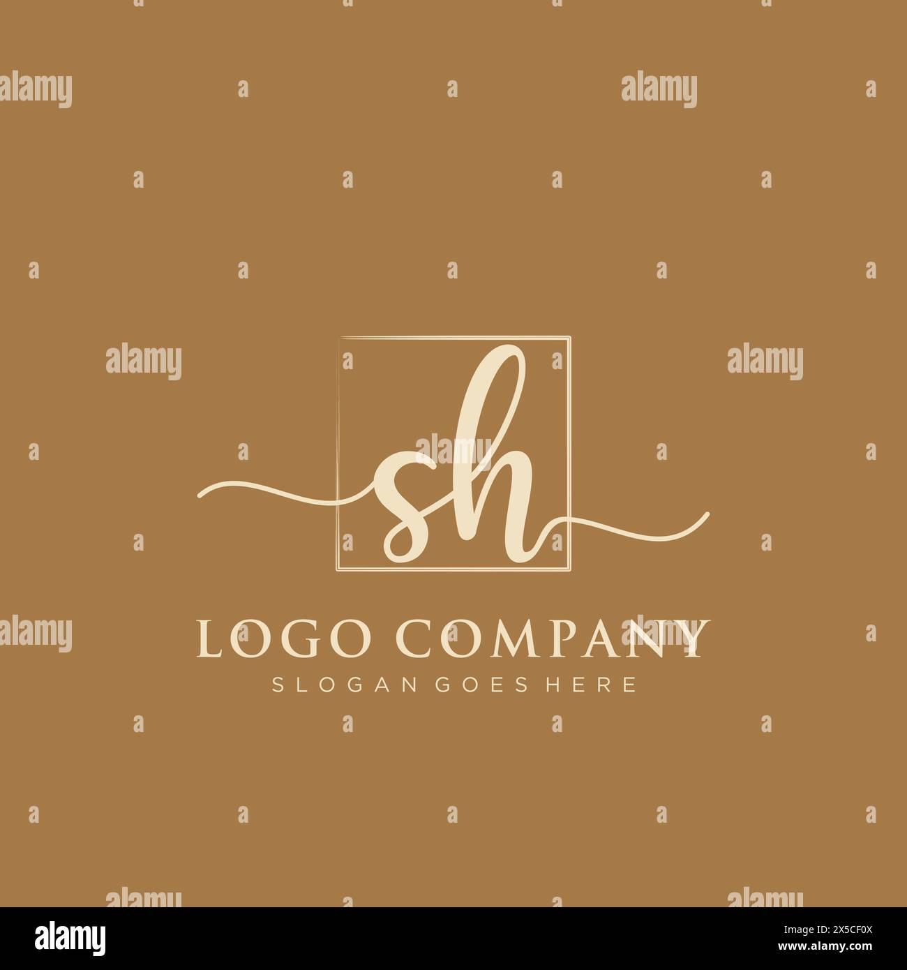 SH Initial handwriting logo with rectangle Stock Vector Image & Art - Alamy