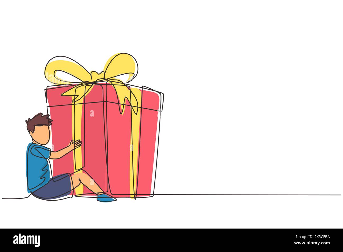 Cartoon happy boy holding big hi-res stock photography and images - Alamy