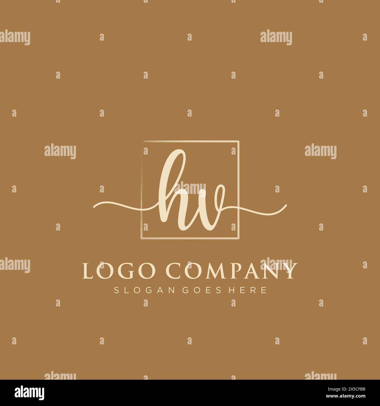 HV Initial handwriting logo with rectangle Stock Vector Image & Art - Alamy