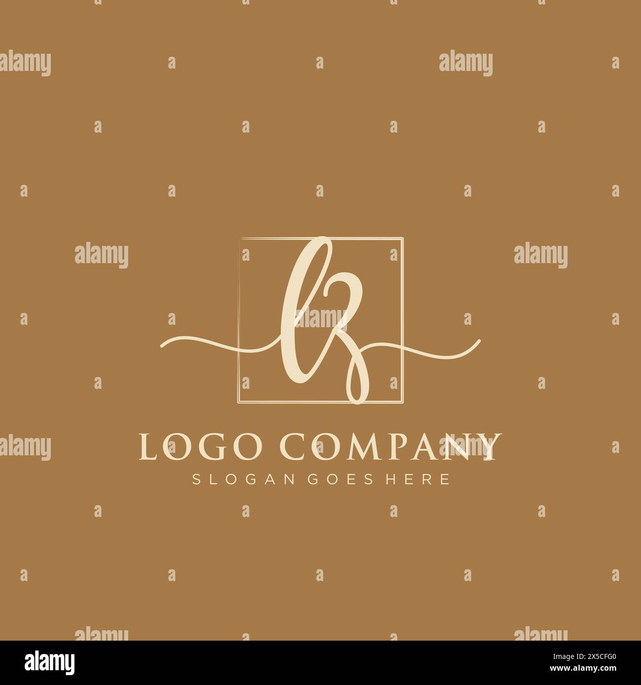 LZ Initial handwriting logo with rectangle Stock Vector Image & Art - Alamy