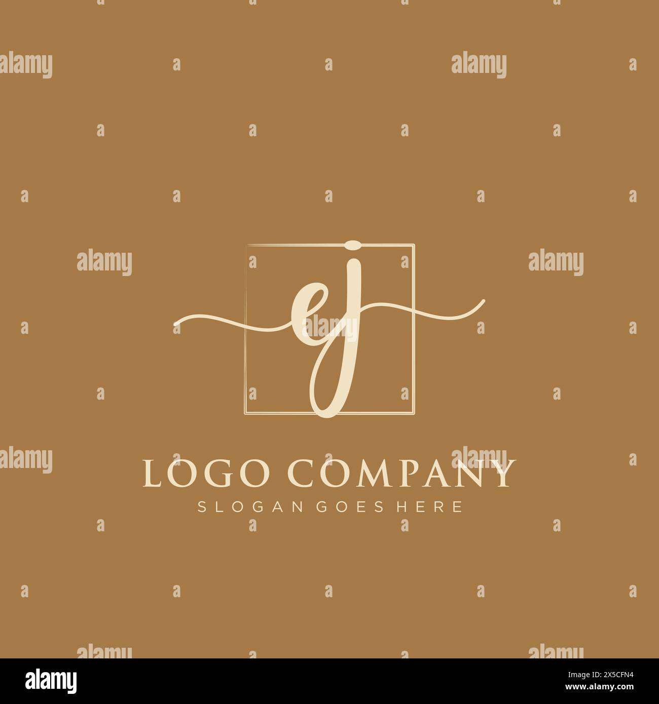 EJ Initial handwriting logo with rectangle Stock Vector Image & Art - Alamy