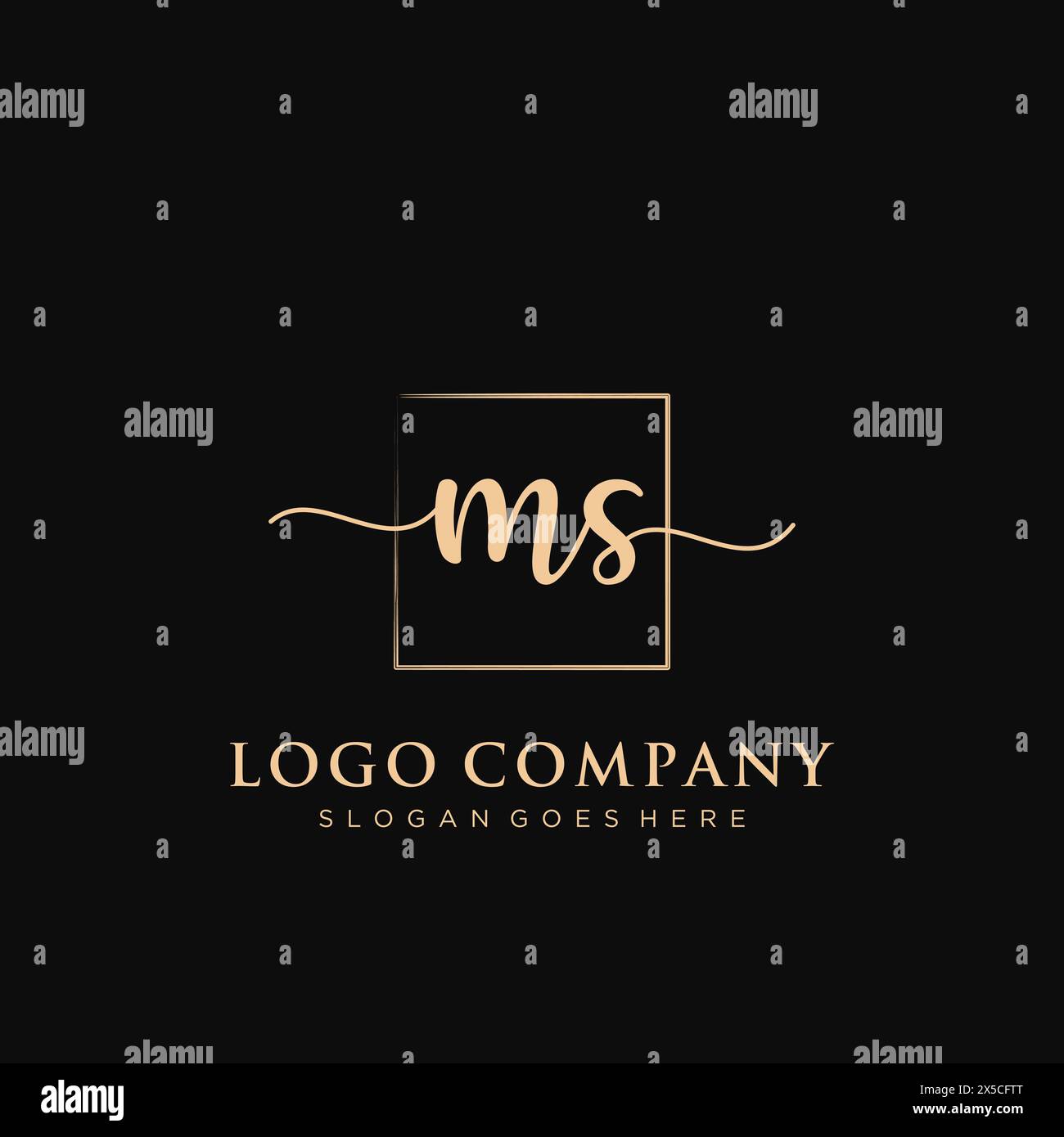MS Initial handwriting logo with rectangle Stock Vector Image & Art - Alamy