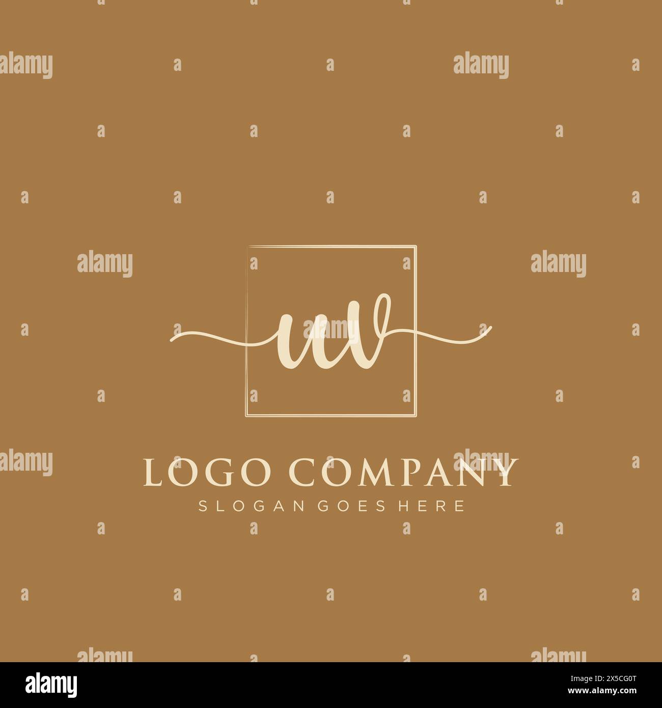 UV Initial handwriting logo with rectangle Stock Vector Image & Art - Alamy