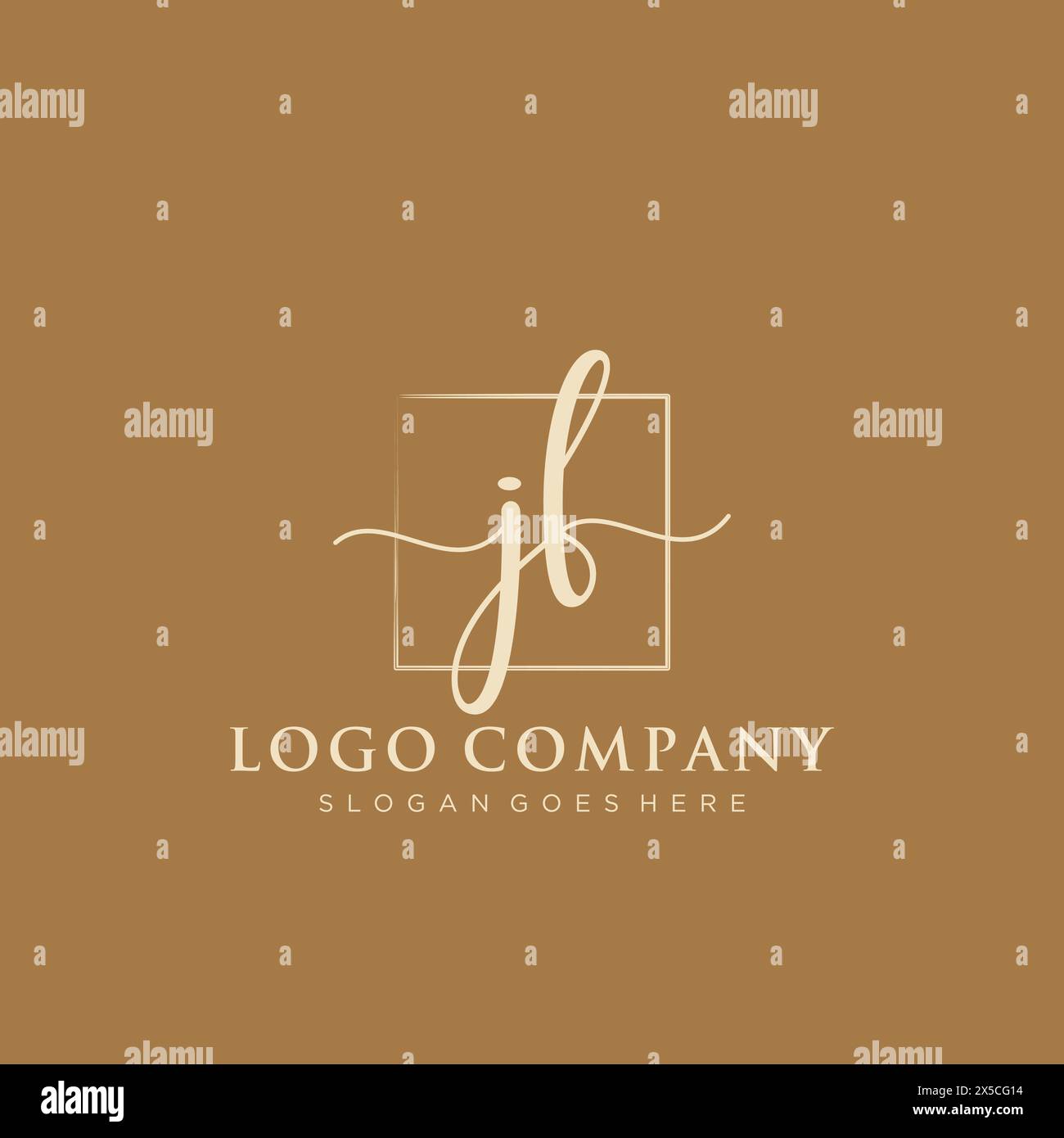JF Initial handwriting logo with rectangle Stock Vector Image & Art - Alamy