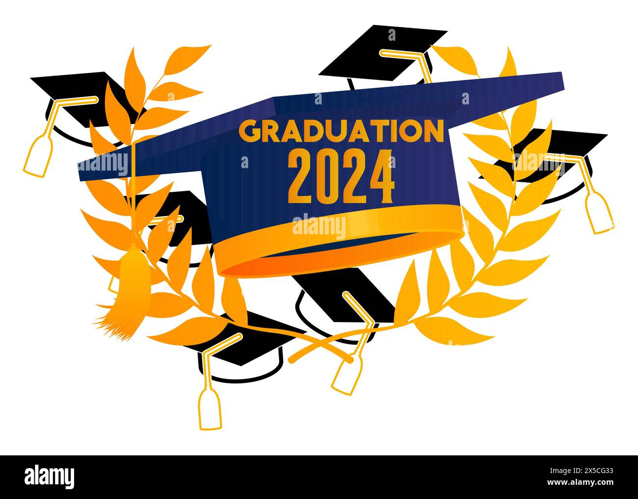Class of 2024 Graduation design template. Vintage party invitation ...