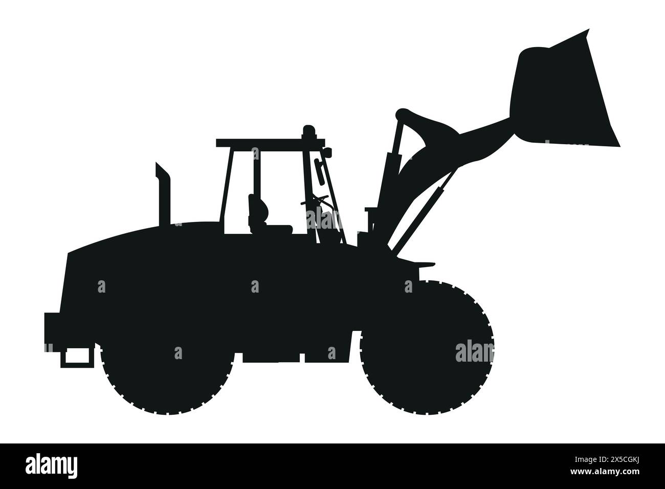 Front loader silhouette. Heavy machinery for construction and mining ...