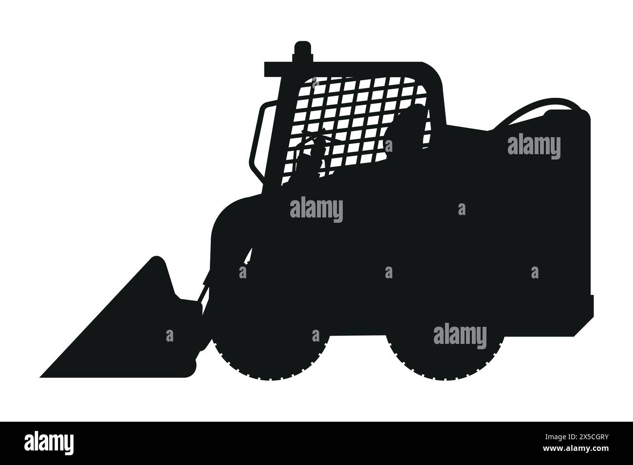 mini front loader silhouette. Heavy machinery for construction and ...