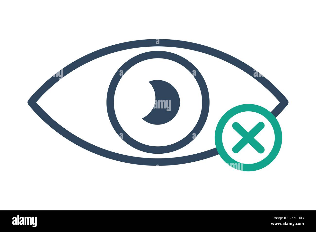 vision loss icon. eye with cross. icon related to elderly. line icon ...