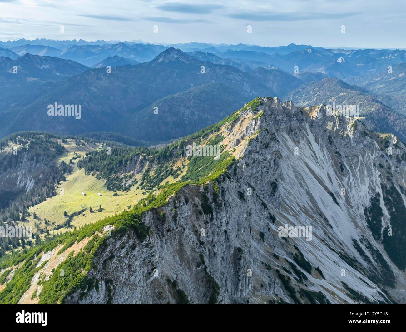 Aerial view, summit and degree, Bayrischer Schinder, Tegernsee ...