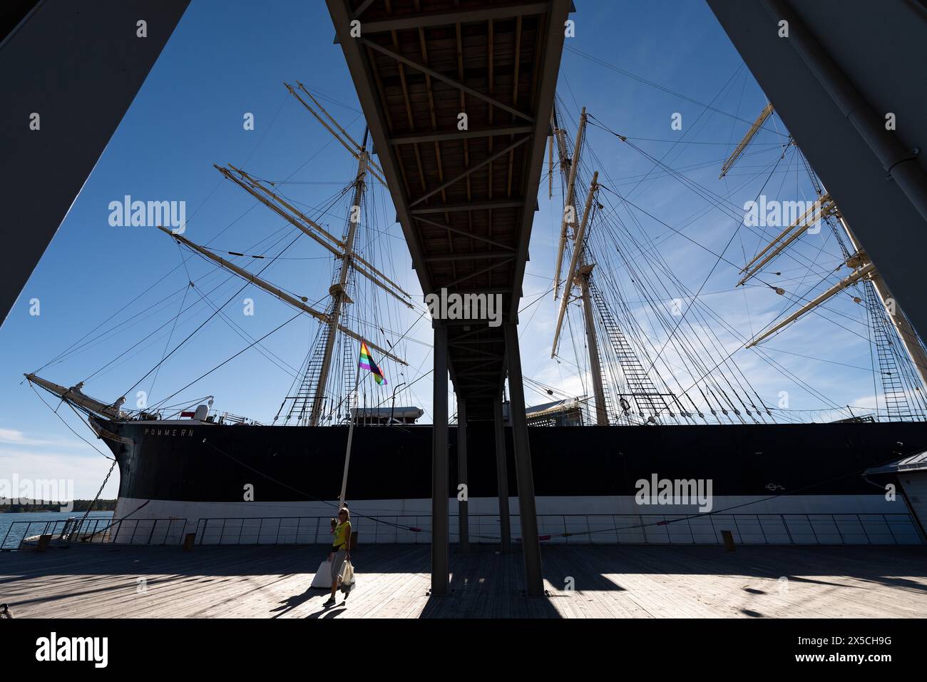 Steel four-masted barque Pommern, windjammer with jubilee rig, Maritime ...