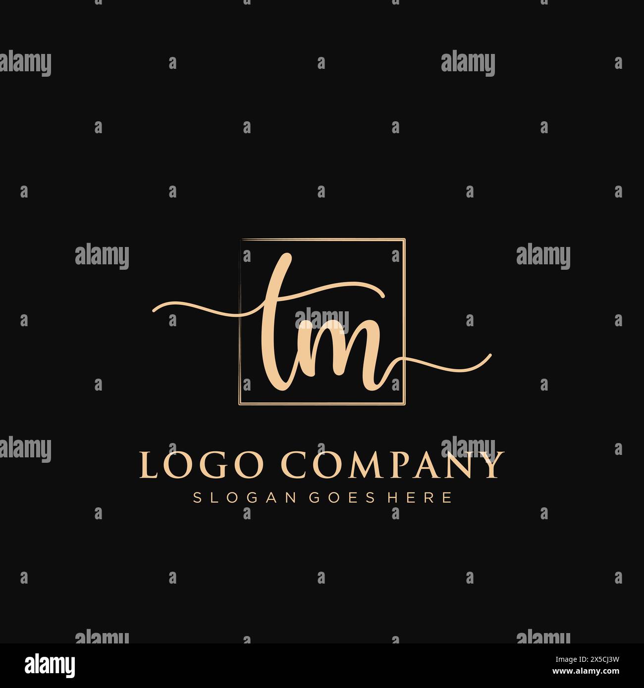 TM Initial handwriting logo with rectangle Stock Vector Image & Art - Alamy