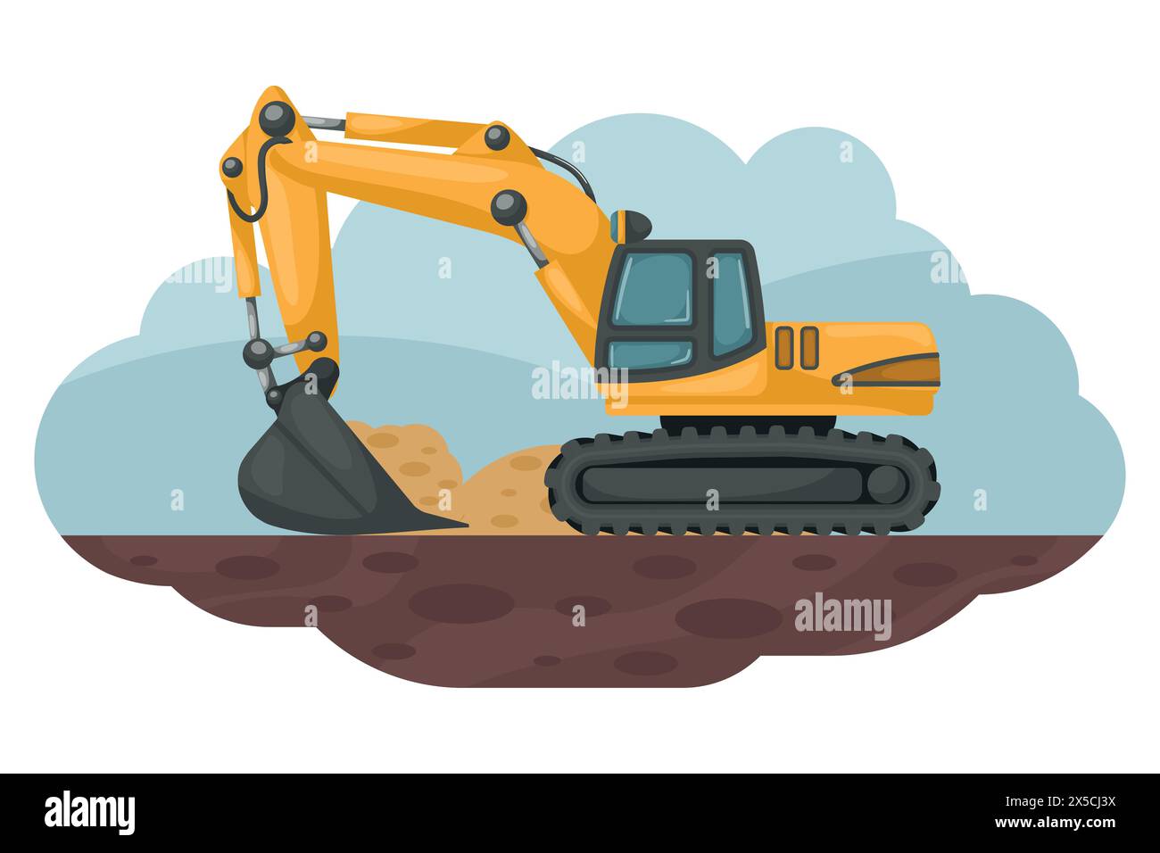 Excavator digging Stock Vector Images - Alamy