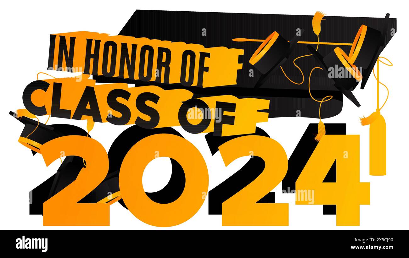Class of 2024 Graduation design template. Vintage party invitation ...