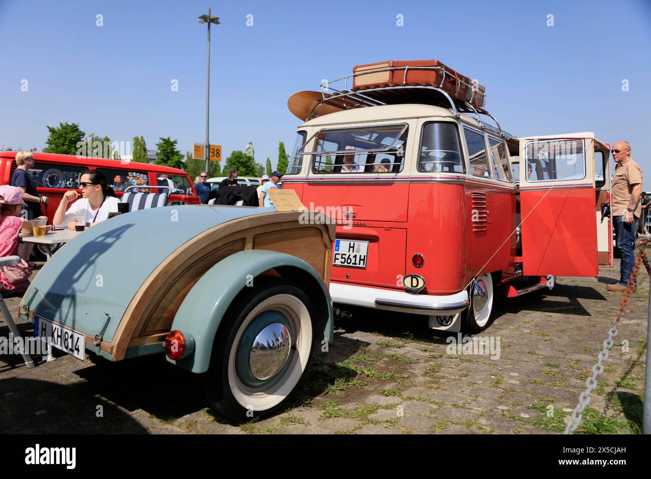 Volkswagen VW Transporter T1 Bulli, Samba minibus with trailer, 41st ...