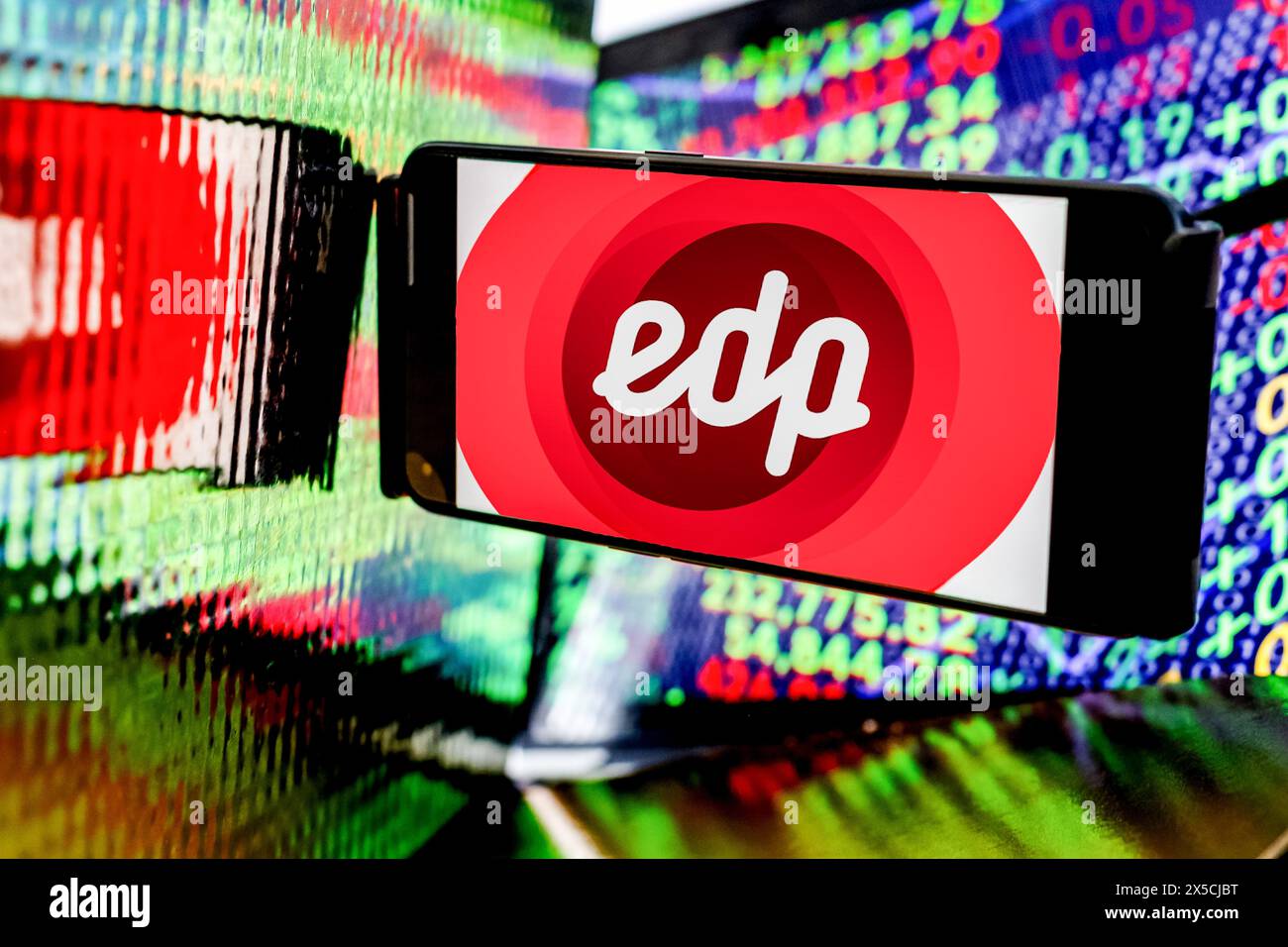 Krakow, Poland. 08th May, 2024. In this photo illustration, the EDP ...