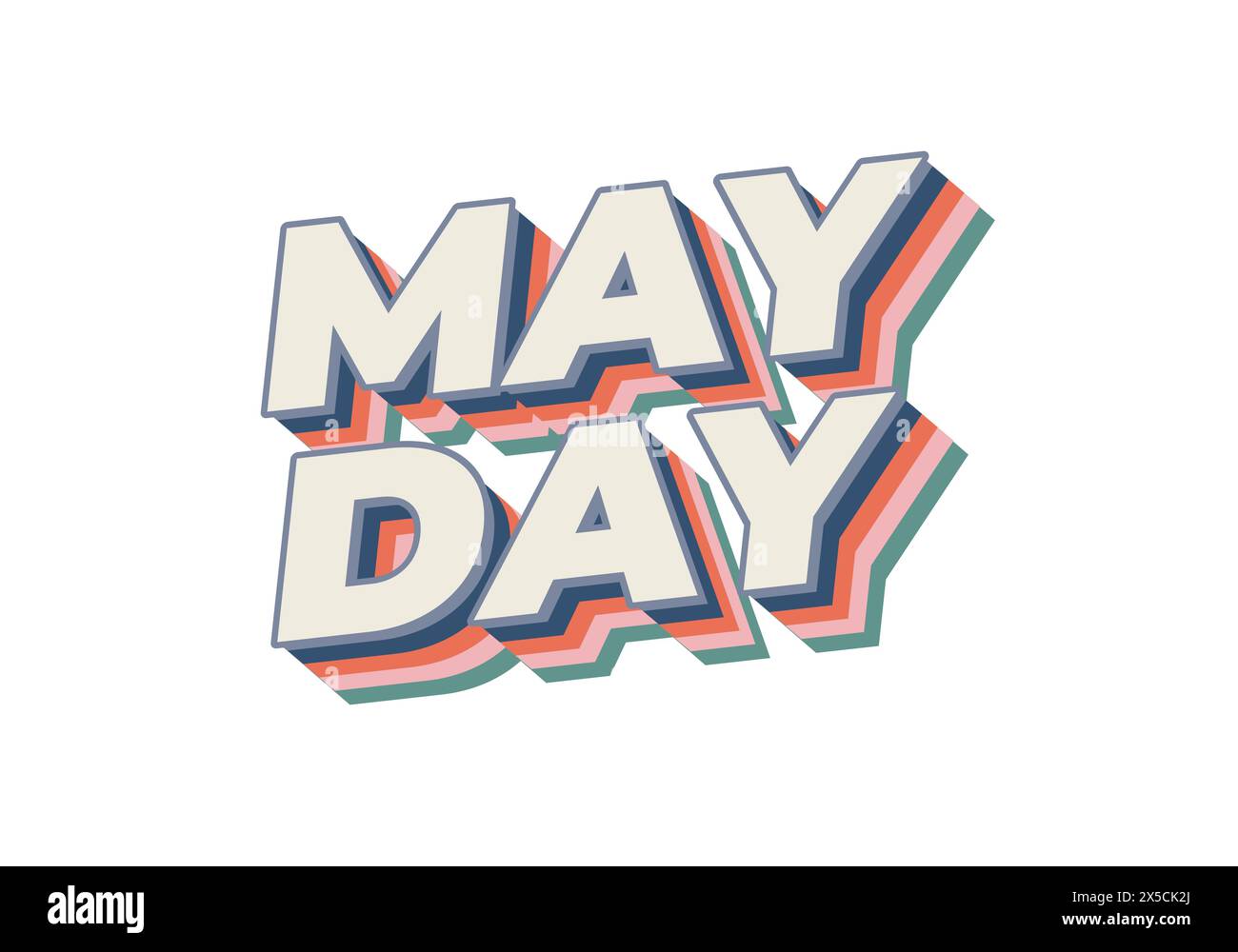 May day. Text effect design in 3D style with good colors Stock Vector ...
