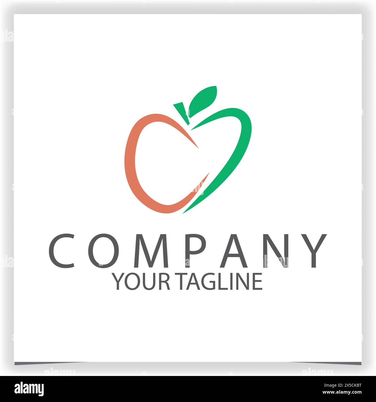 vector curvy apple logo design template Stock Vector Image & Art - Alamy