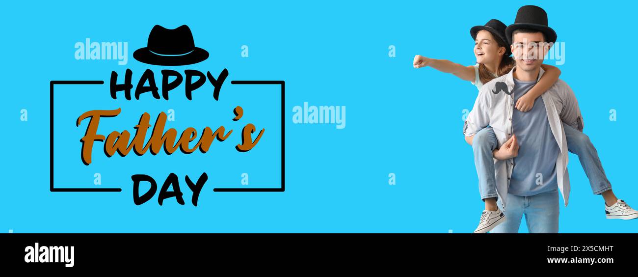 Greeting card for Happy International Father's Day with daddy and ...