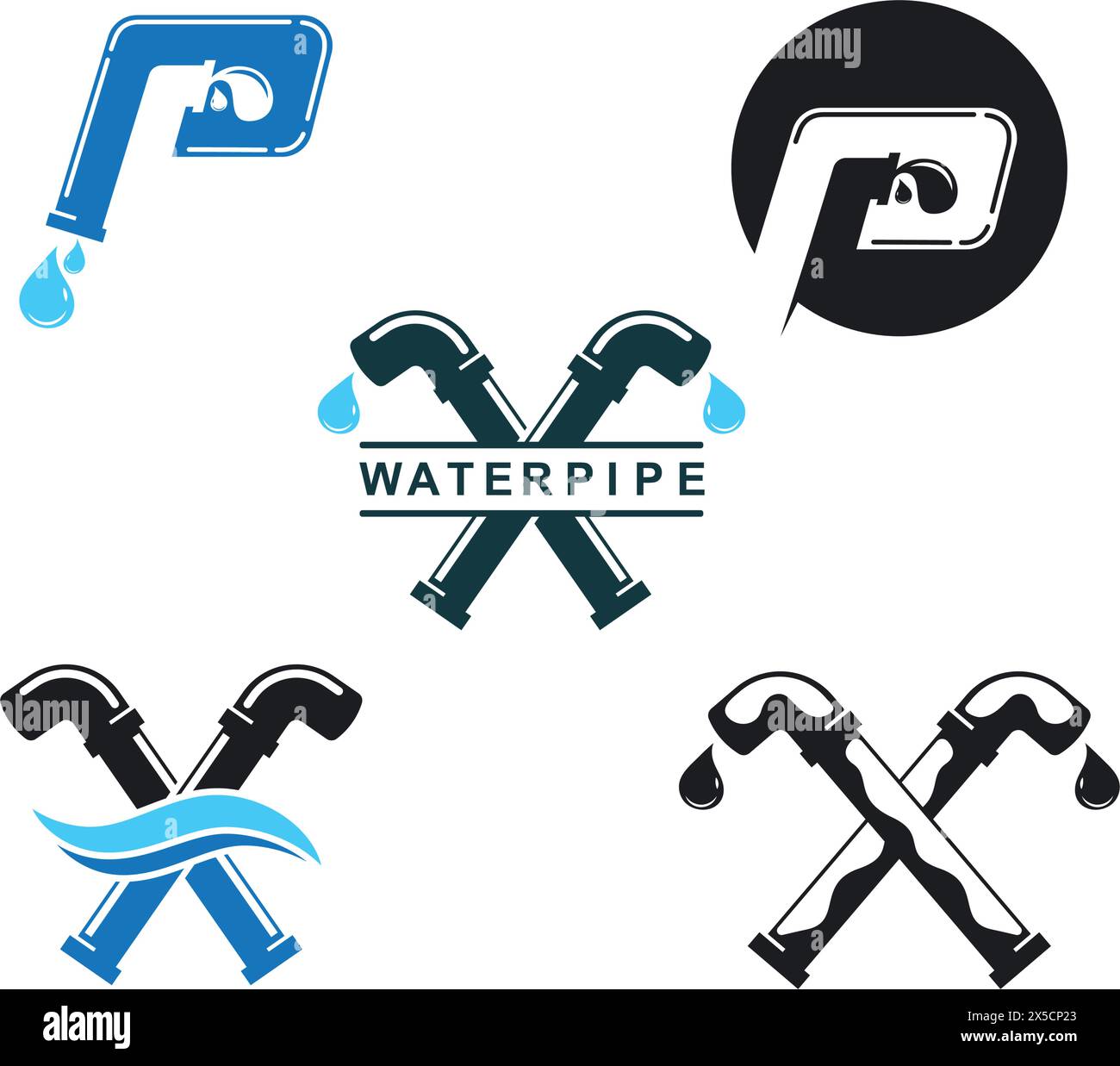 Broken pipes Stock Vector Images - Alamy
