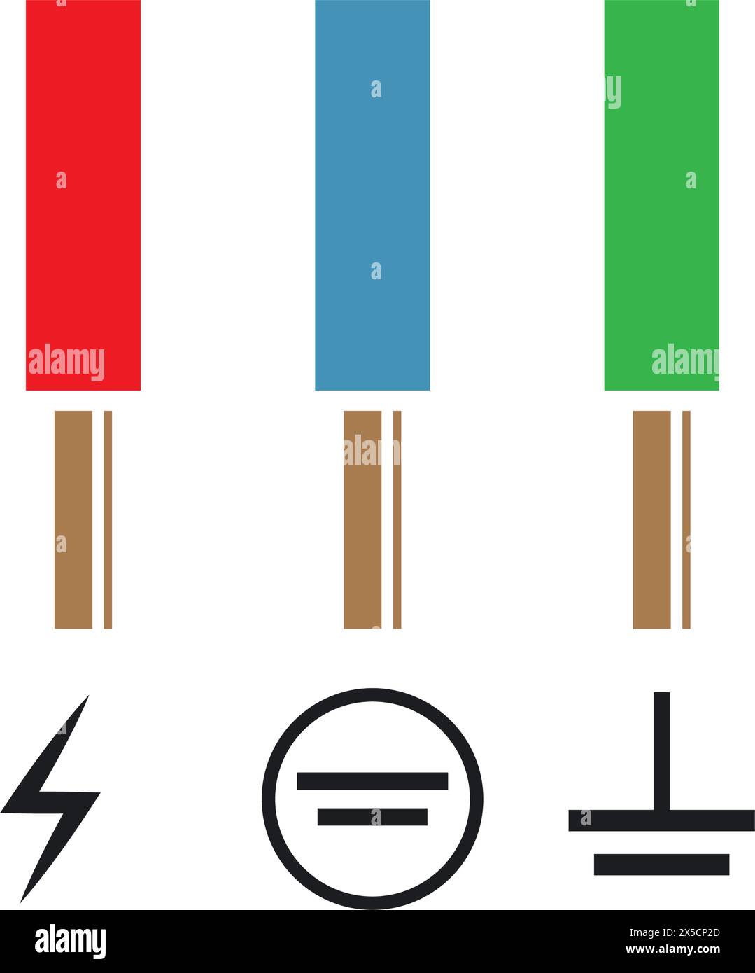 phase,neutral and ground cable vector icon element design template ...
