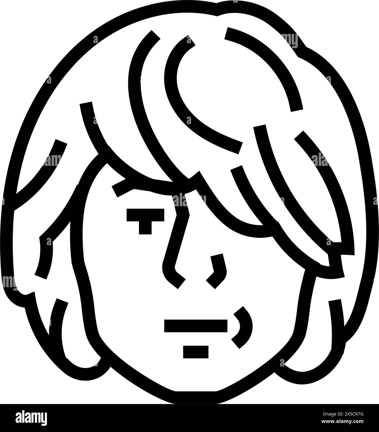 male emo avatar line icon vector illustration Stock Vector Image & Art ...