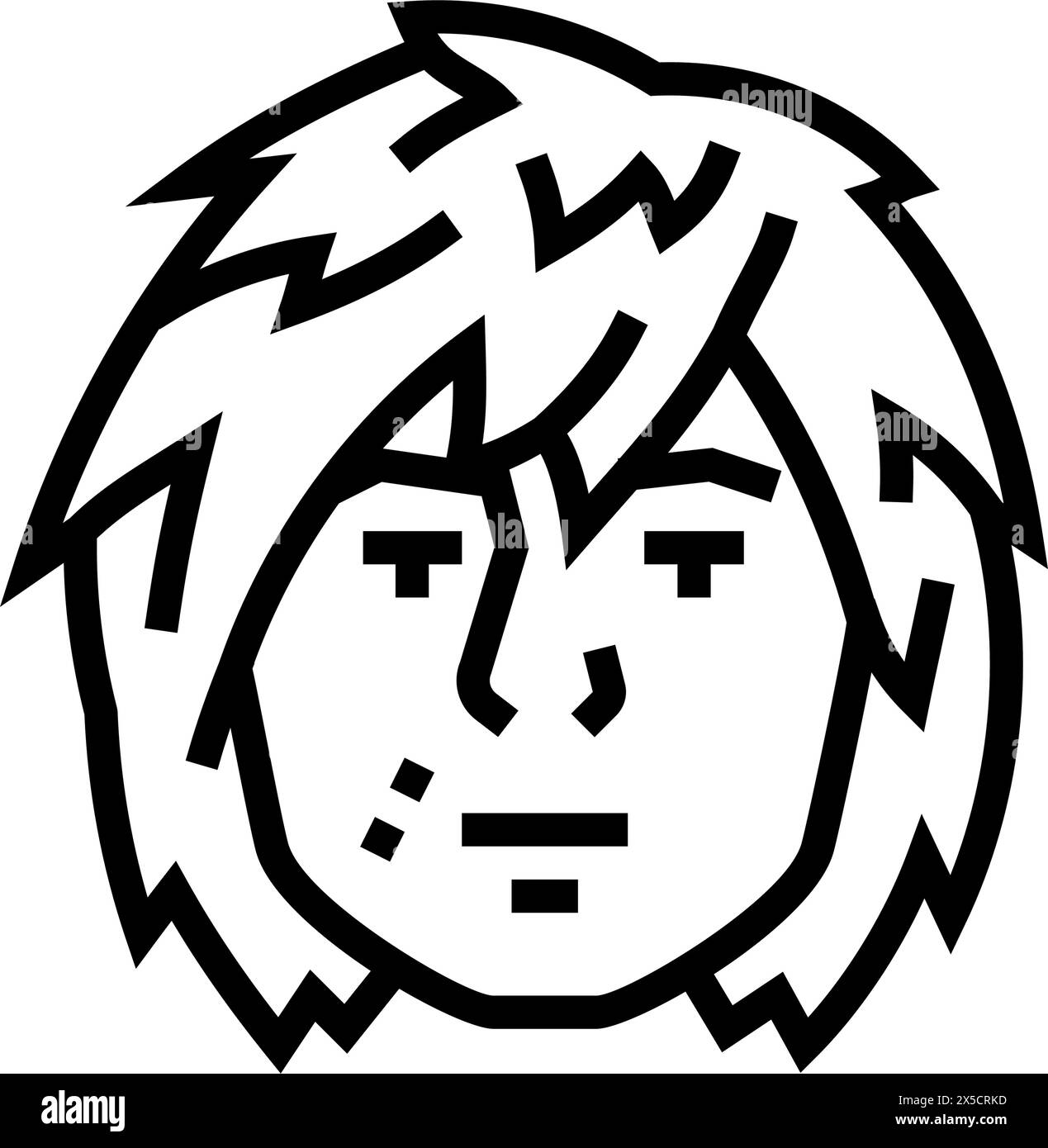 emo male avatar line icon vector illustration Stock Vector Image & Art ...