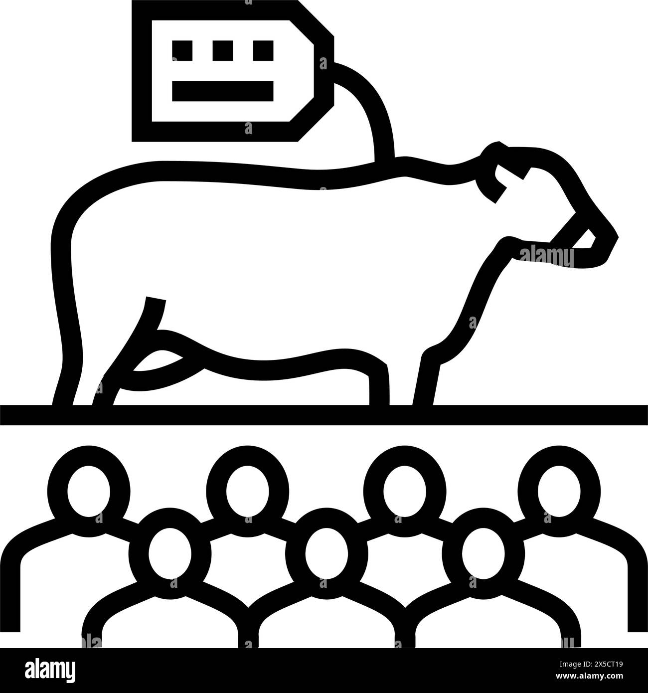 livestock auction line icon vector illustration Stock Vector Image ...