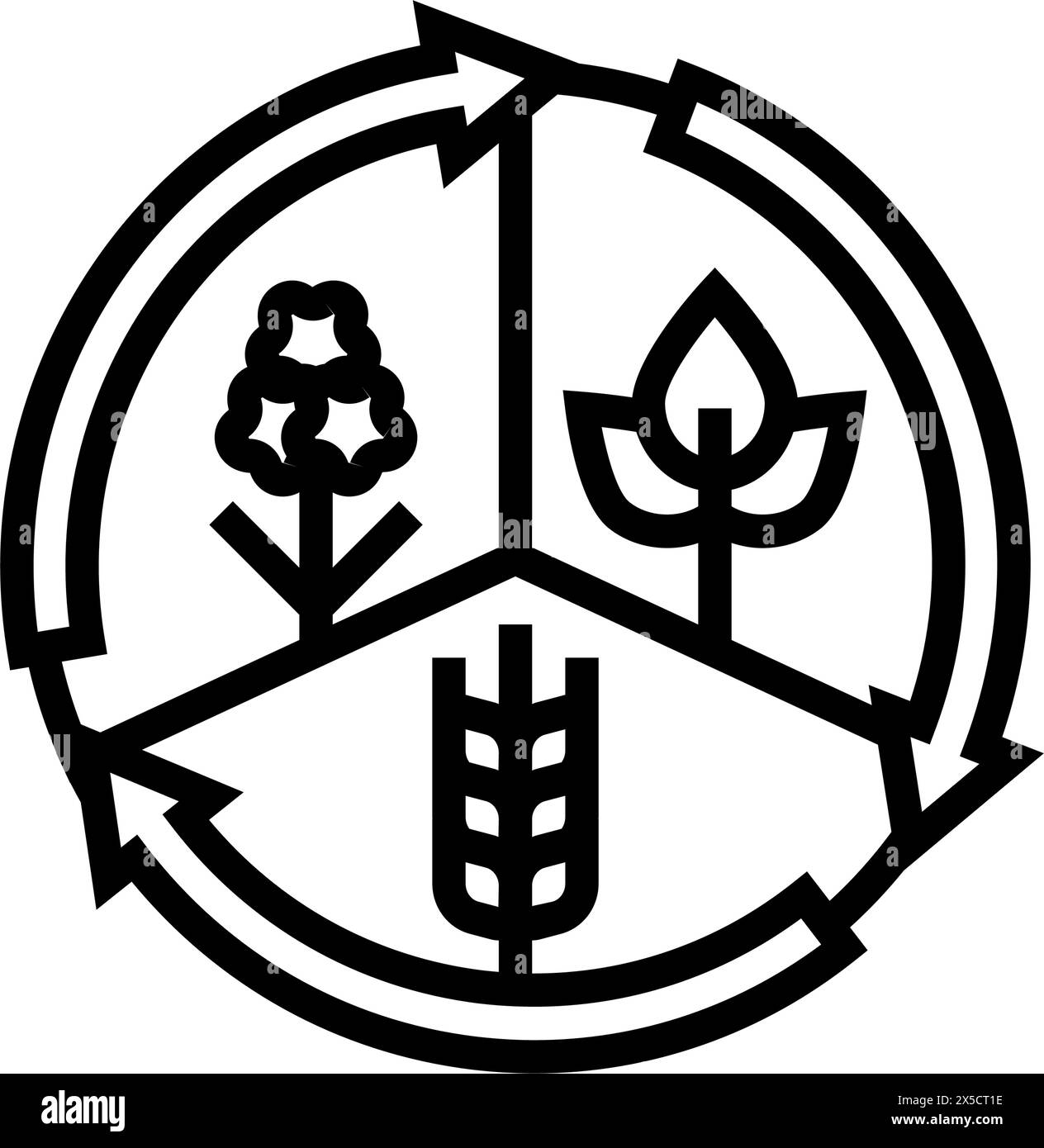 crop rotation farmer line icon vector illustration Stock Vector Image ...