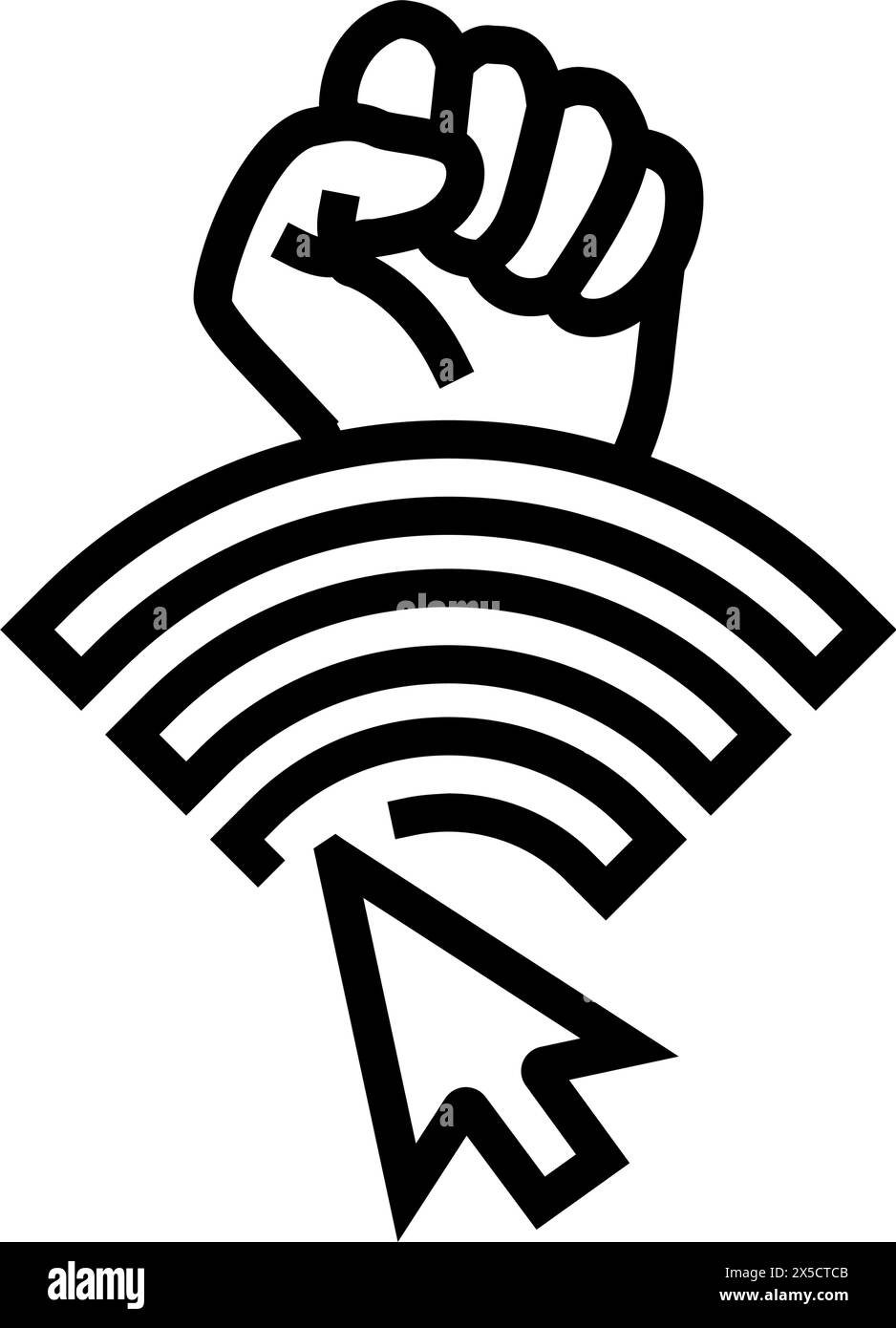 hacktivism cyberpunk line icon vector illustration Stock Vector Image ...