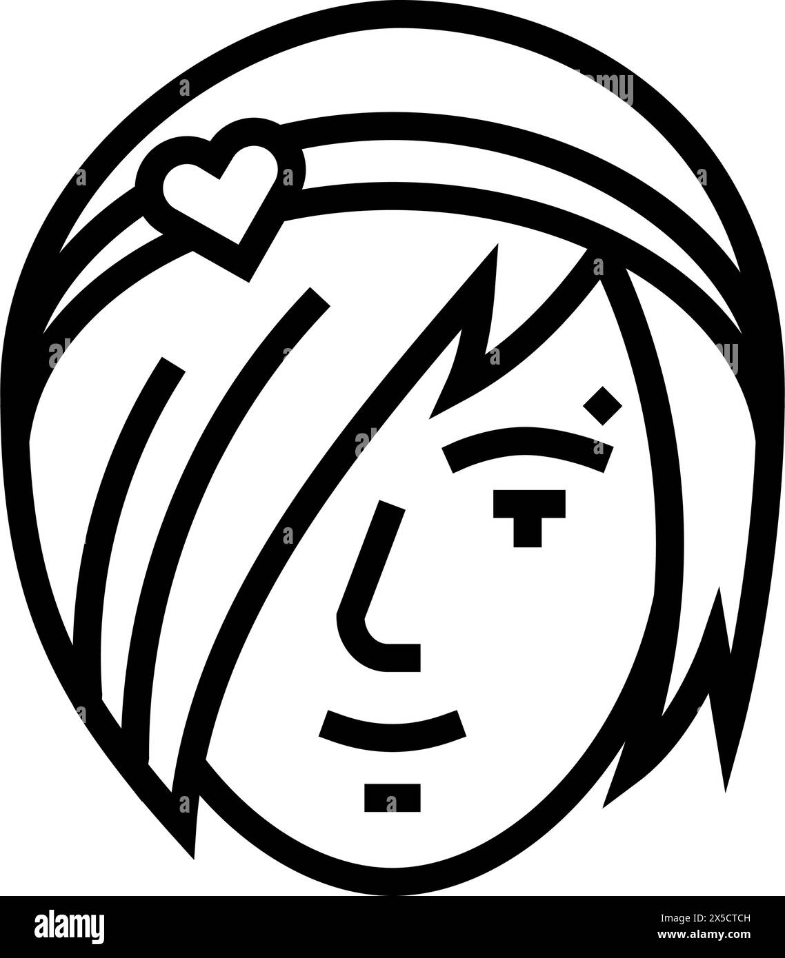 female emo avatar line icon vector illustration Stock Vector Image ...