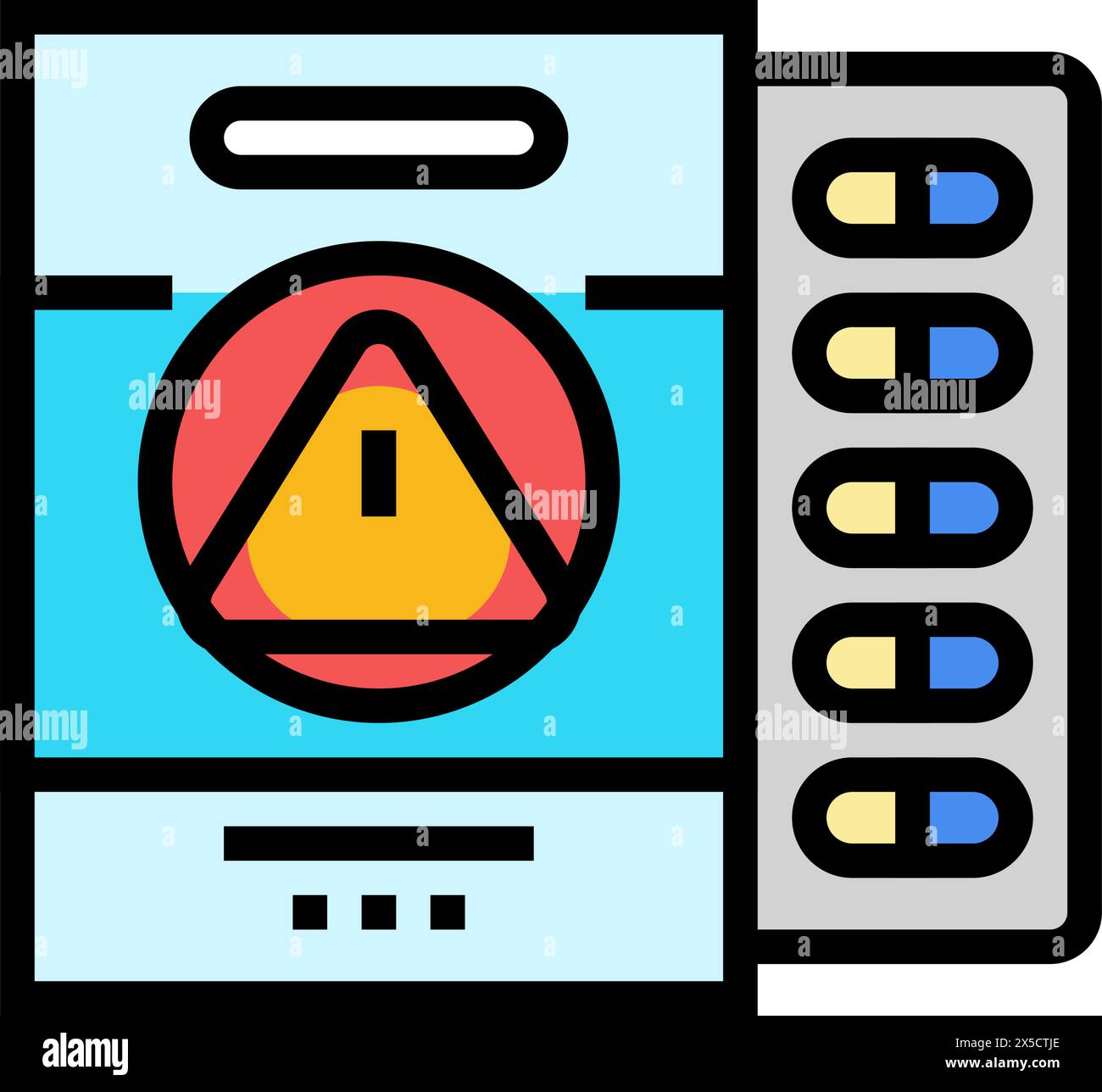 side effects medicines pharmacy color icon vector illustration Stock ...