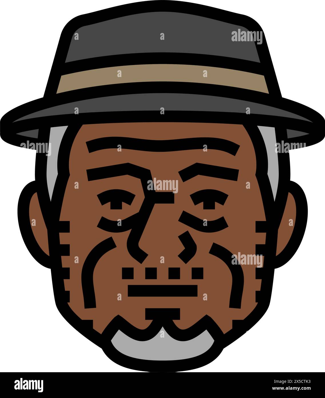 elderly old man avatar color icon vector illustration Stock Vector ...