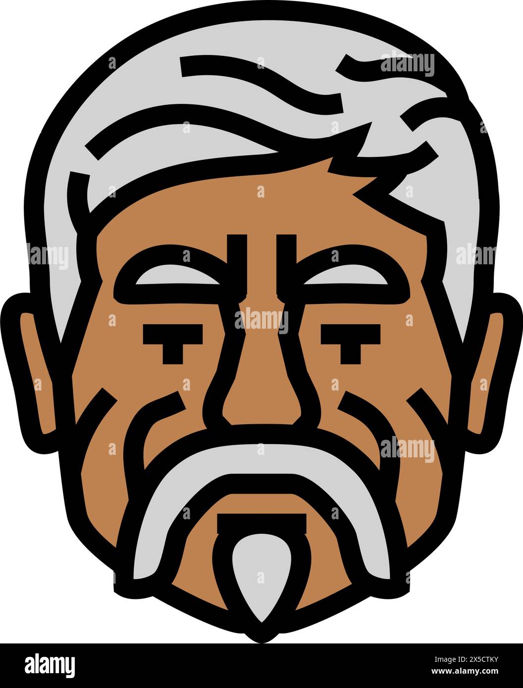 adult old man avatar color icon vector illustration Stock Vector Image ...