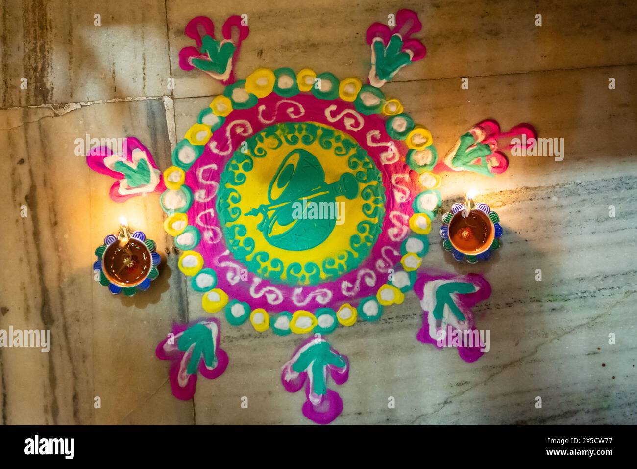 Colourful Rangoli Design is an art form made during using powder ...