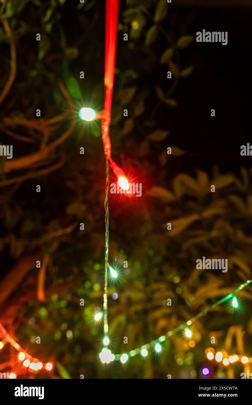 ferry light bokeh effect at night from different angle Stock Photo - Alamy