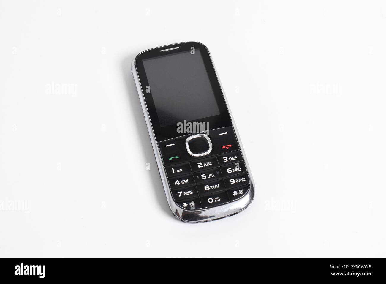 Old Mobile Phone isolated on white background. Classic mobile cell ...