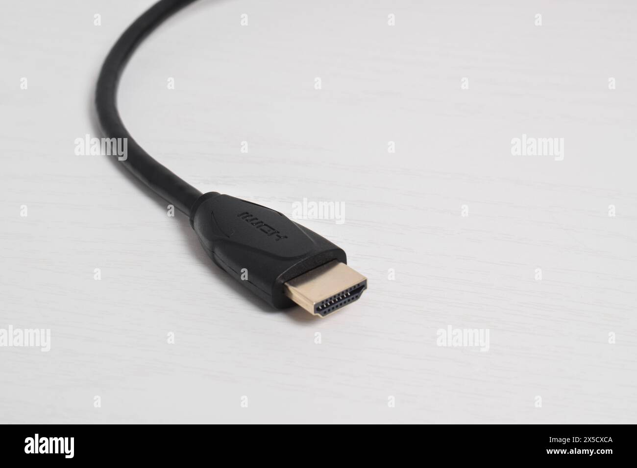 A close up of a HDMI cable connector on white background Stock Photo ...