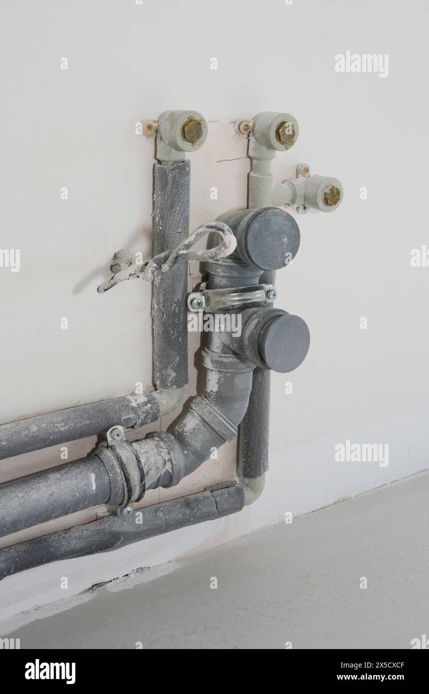 Install, repair and replacing kitchen sink PVC pipes P-Trap, center ...