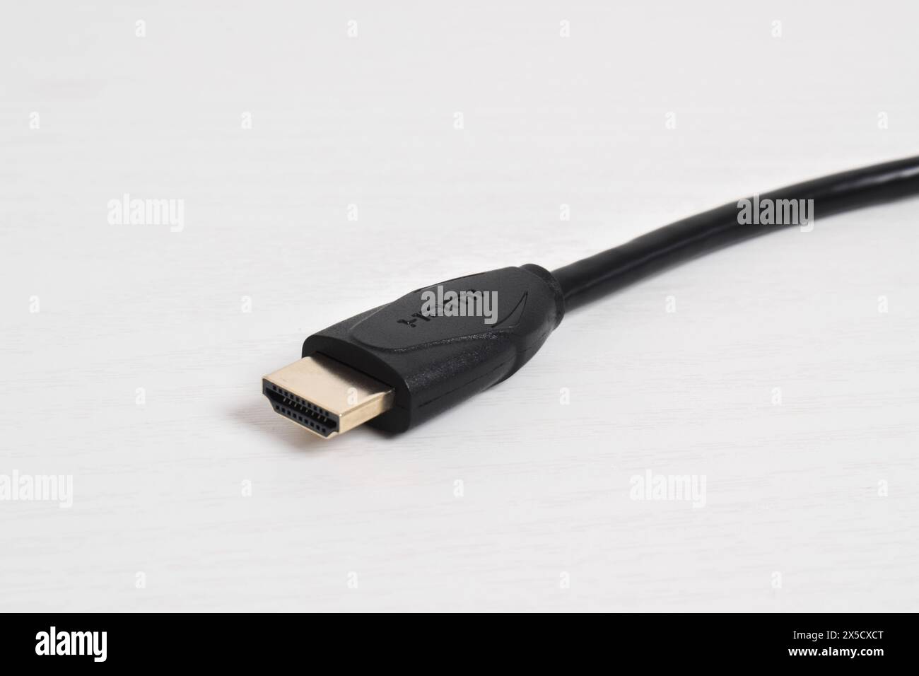A close up of a HDMI cable connector on white background Stock Photo ...
