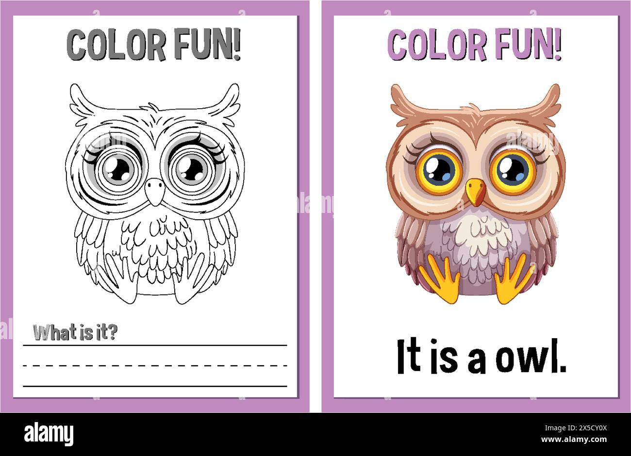 Cute owl coloring pages hi-res stock photography and images - Alamy