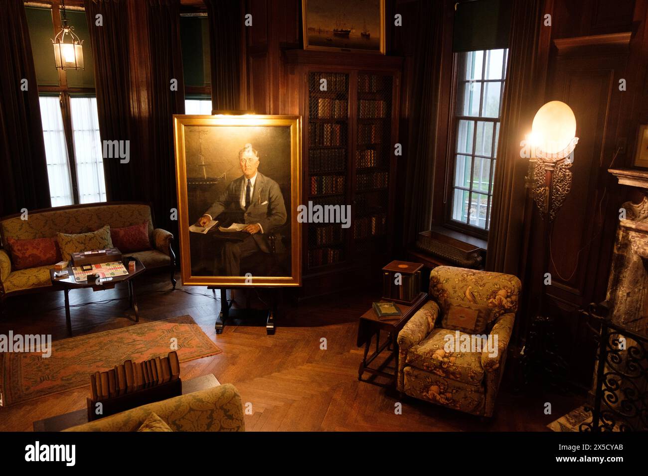 Interior of the Home of Franklin D. Roosevelt National Historic Site ...