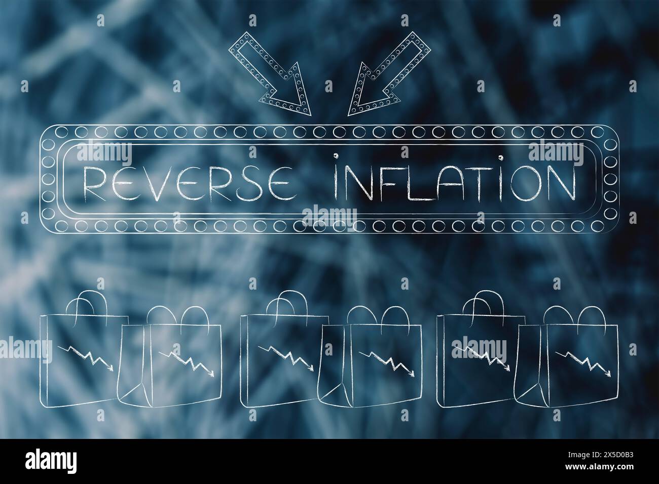 reverse Inflation and fix the cost of living conceptual image, text ...