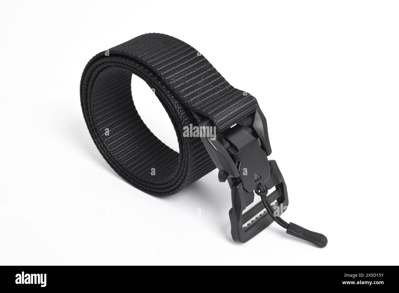 Black mens nylon fastening belt isolated on white background. Men's ...