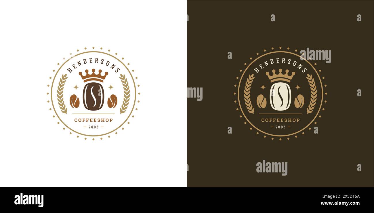 Coffee shop logo template vector illustration with bean silhouette good ...
