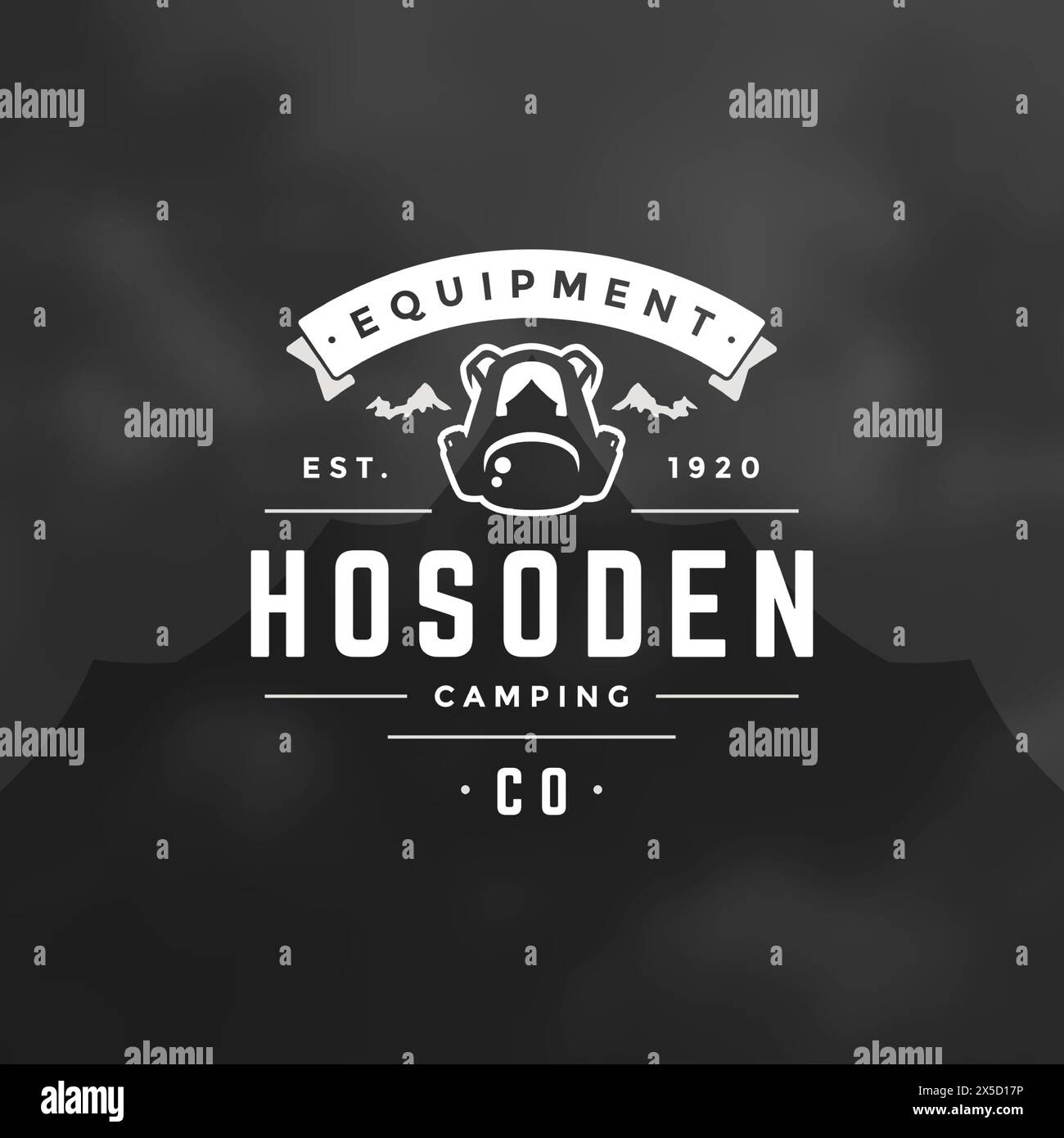 Camping logo emblem vector illustration. Outdoor adventure expedition ...