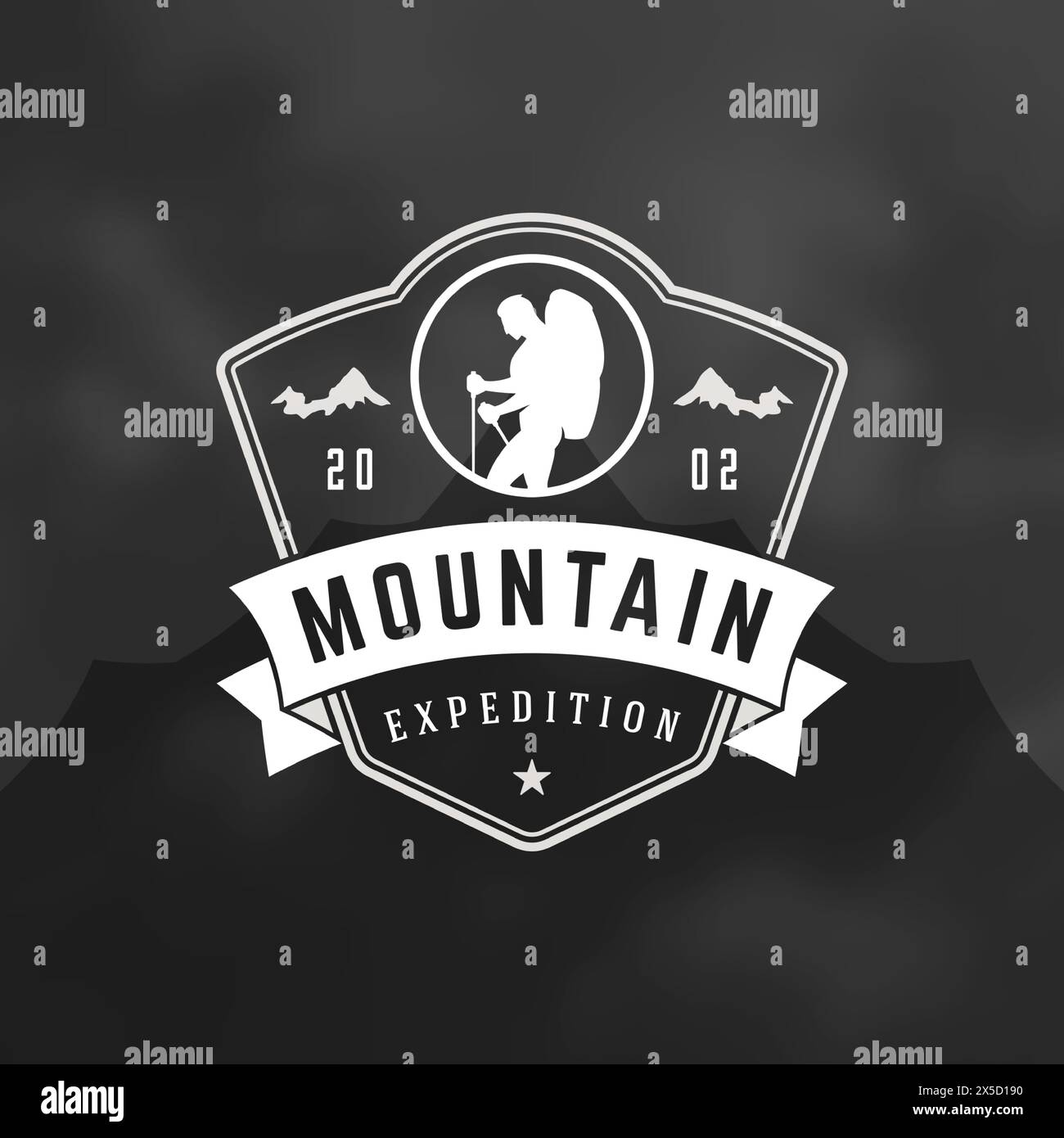 Climber logo emblem vector illustration. Outdoor adventure expedition ...