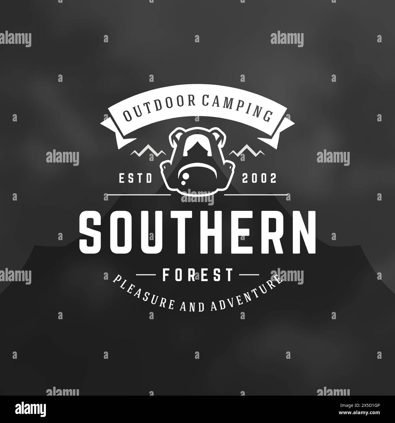 Camping logo emblem vector illustration. Outdoor adventure expedition ...