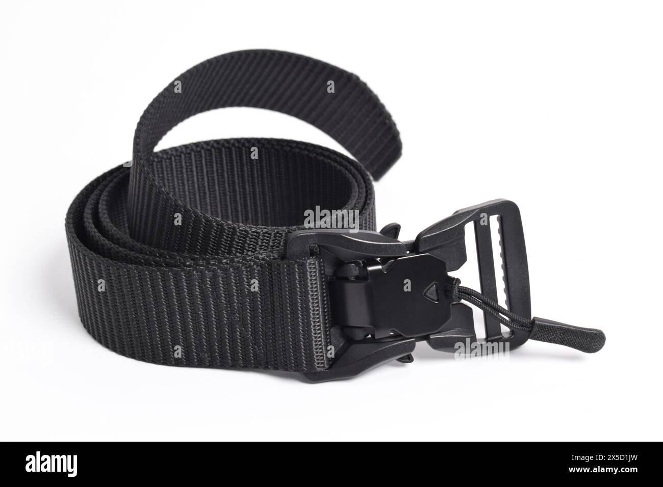 Black mens nylon fastening belt isolated on white background. Men's ...
