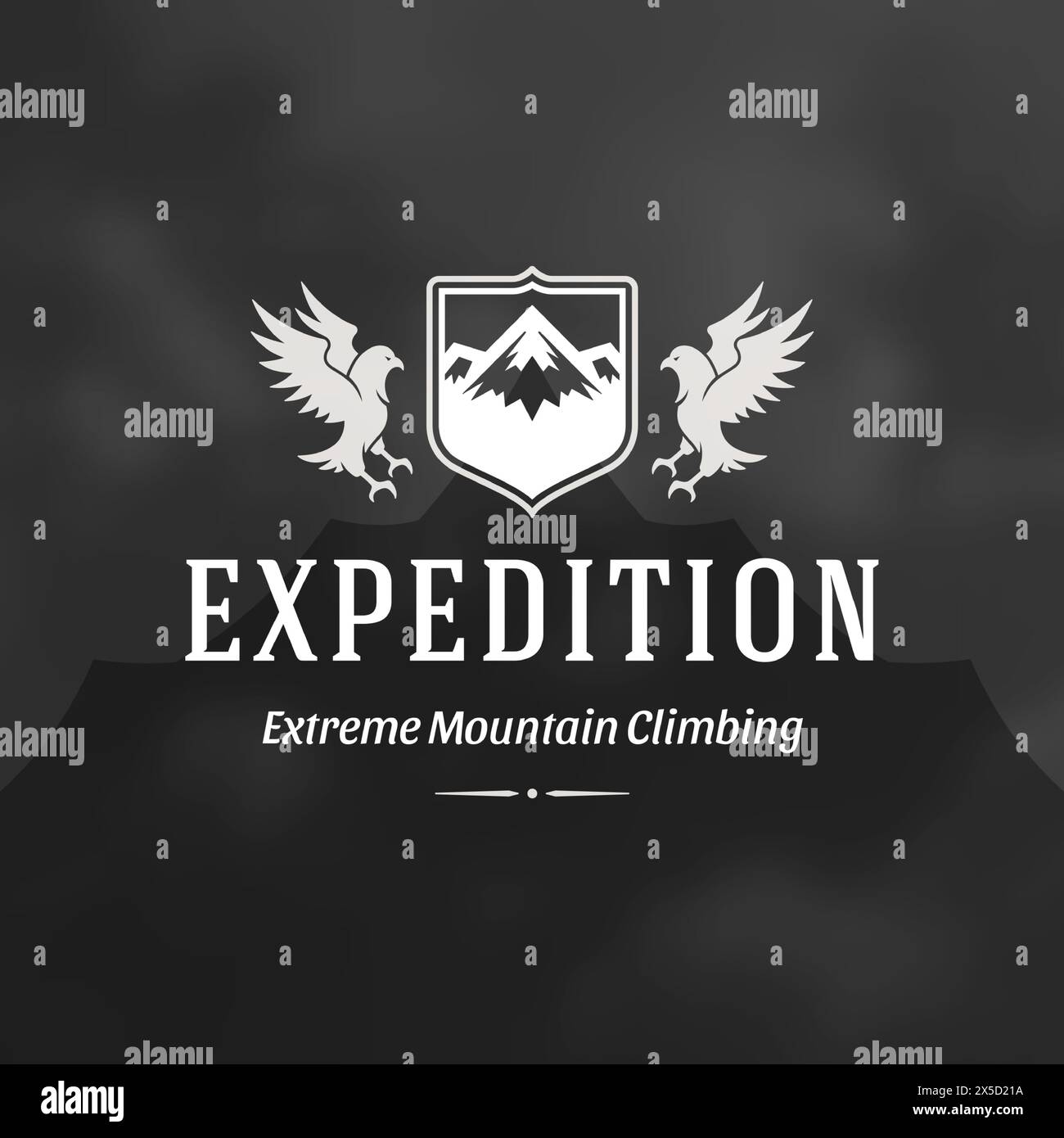 Mountains logo emblem vector illustration. Outdoor adventure expedition ...